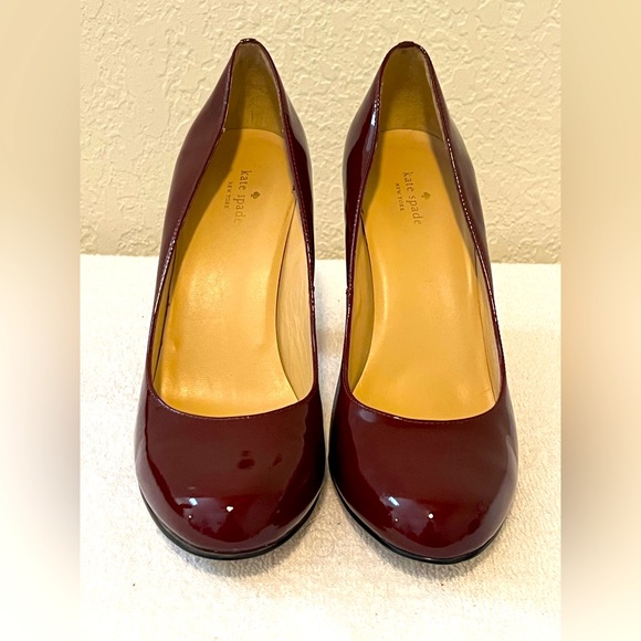 kate spade | Shoes | Kate Spade Burgundy Patent Leather Heels Us Sz M ...